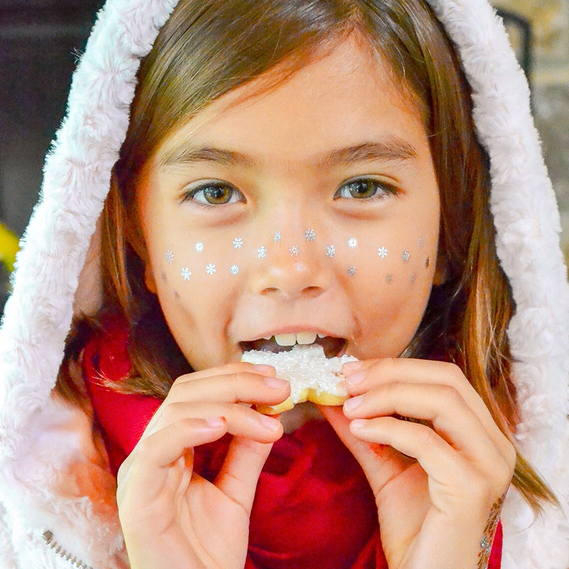 Snowflake Freckles Set of 10 Premium Metallic Silver Temporary - Etsy