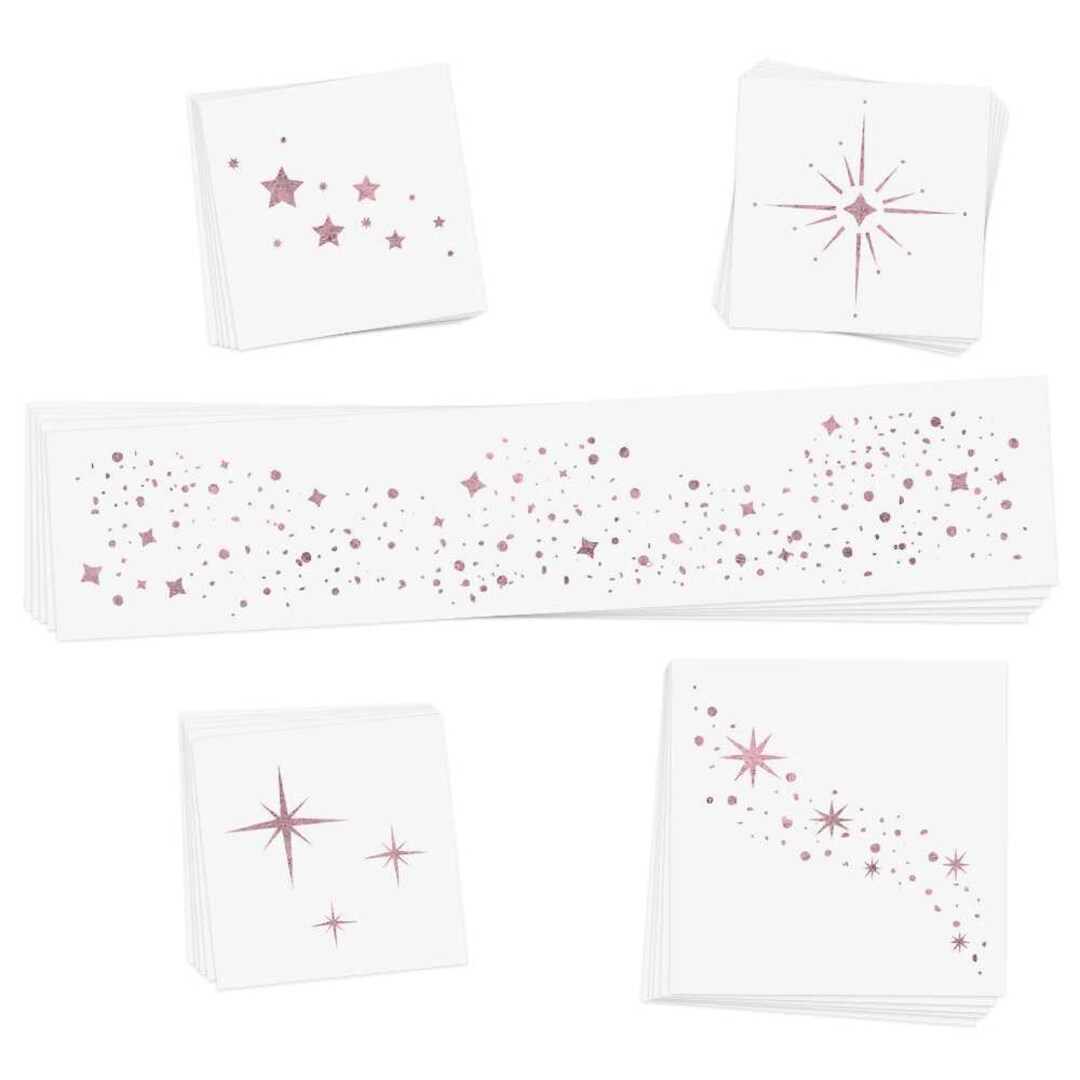 STARLIGHT PINK Variety Set Temporary Tattoos| 25 Metallic Pink Tattoos ...