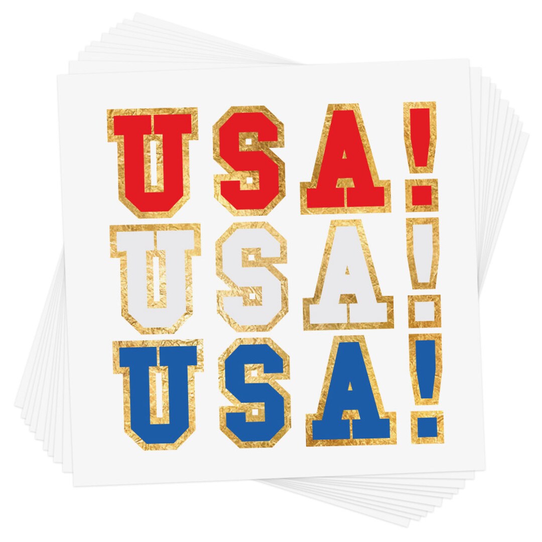 USA CHANT Metallic Gold Temporary American Inspired Flash - Etsy