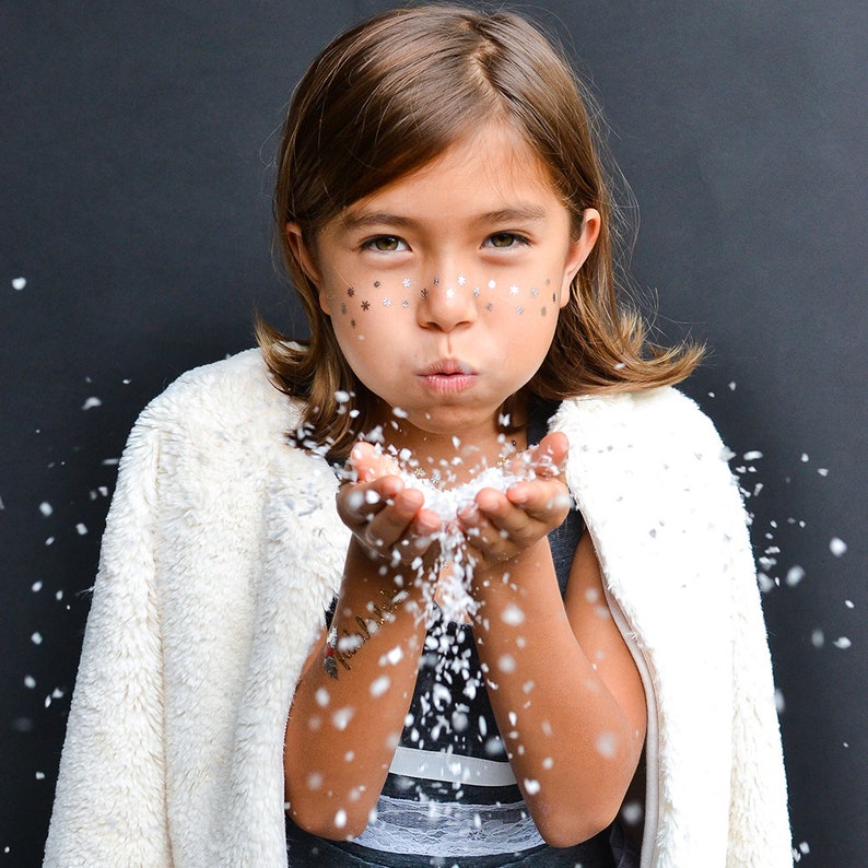 Snowflake Freckles Set of 10 Premium Metallic Silver Temporary - Etsy