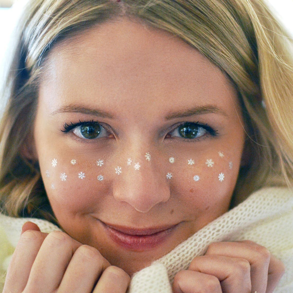 Snowflake Freckles Set of 10 Premium Metallic Silver Temporary - Etsy