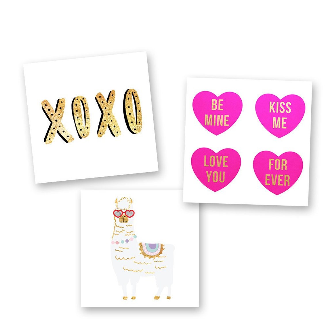 Llots of Llama Love Mini Variety Set of metallic gold foil | Etsy