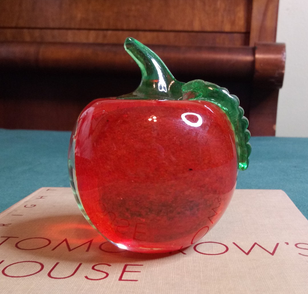 Large Solid Blown Glass Apple - Etsy