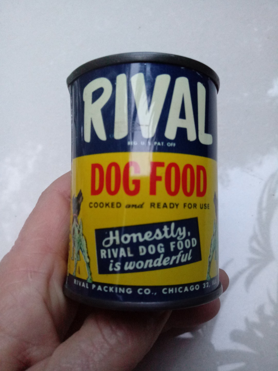 Rival Dog Food Tin Bank - Vintage Advertising Coin Bank - Etsy