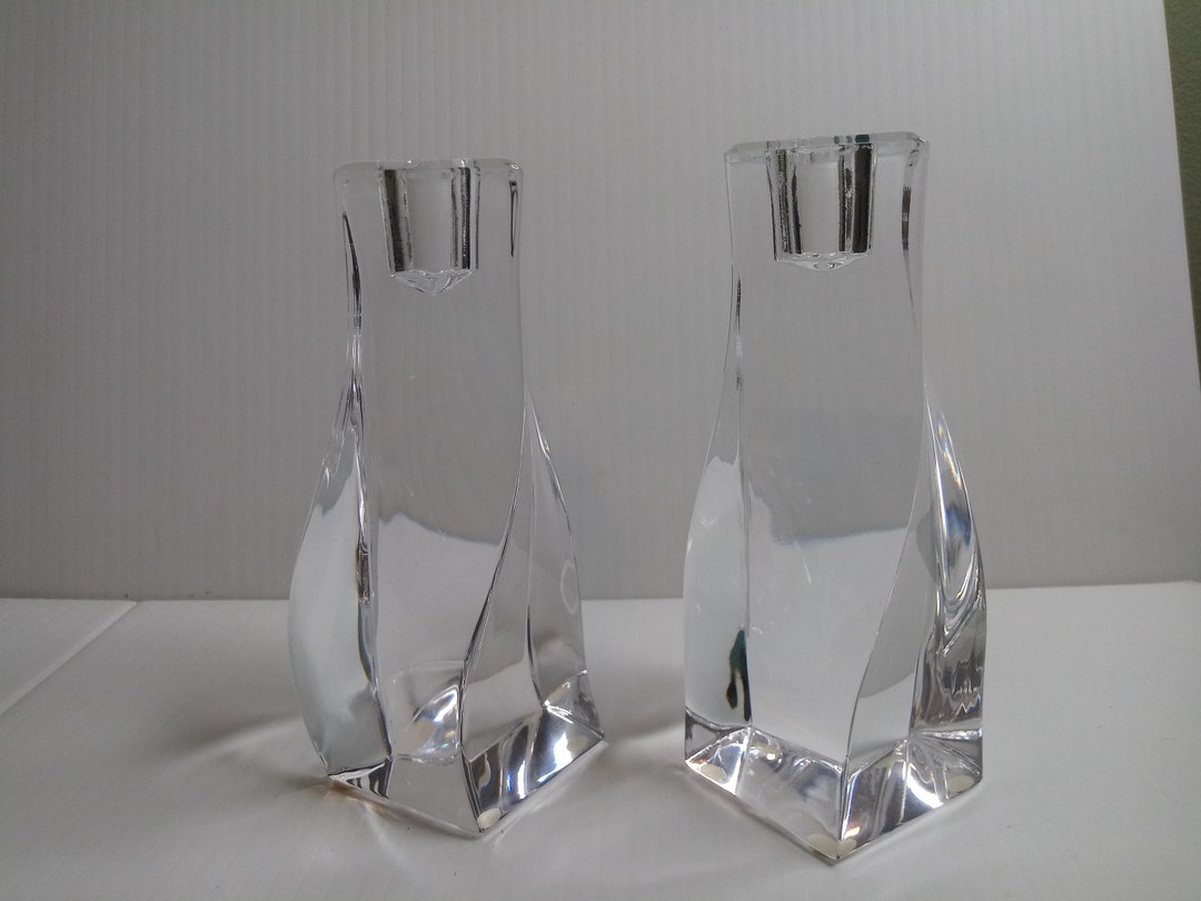 Orrefors Vintage Crystal Candlesticks - Etsy