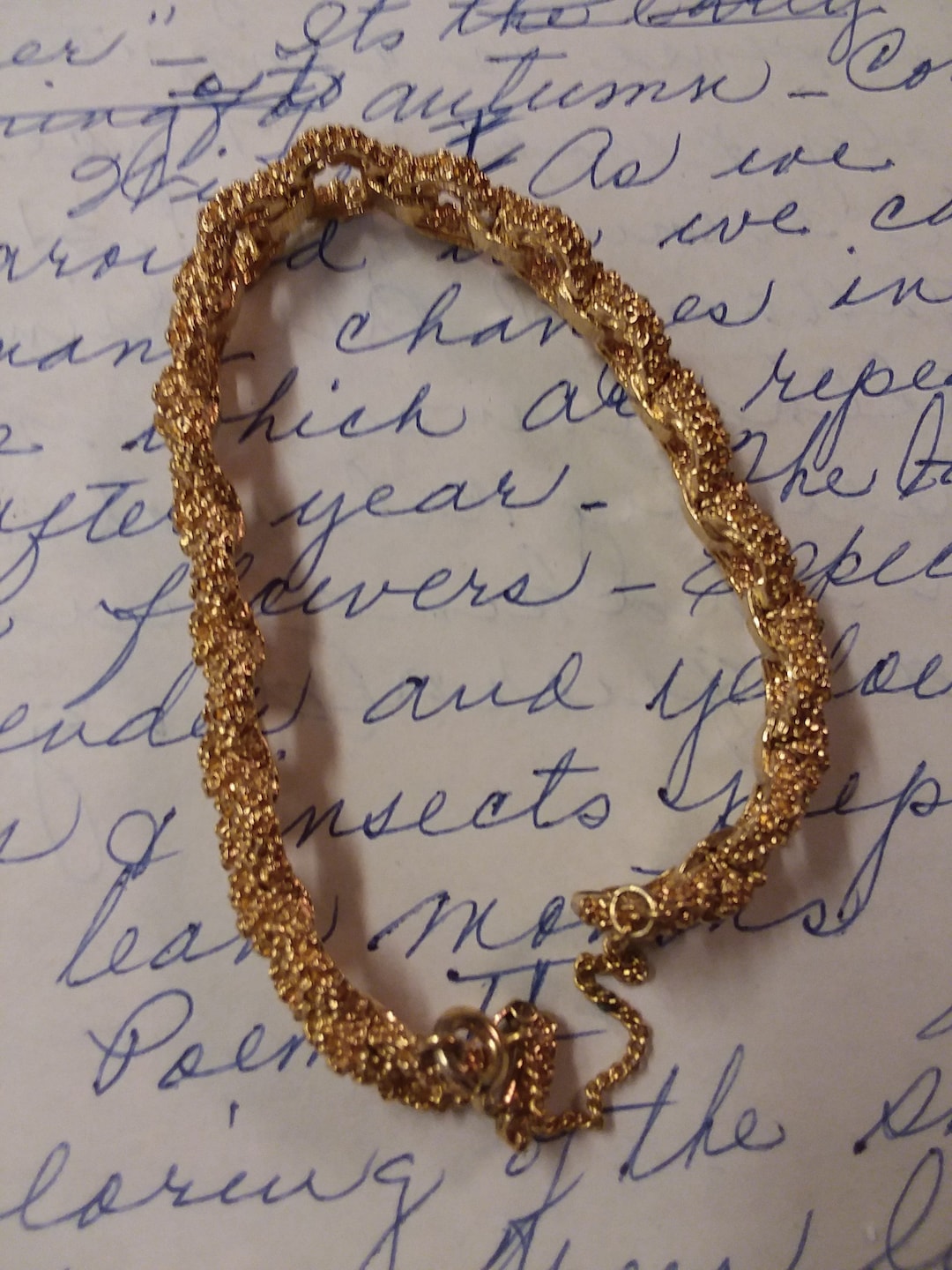 Gold-tone Nugget Link Bracelet With Safety Clasp - Etsy