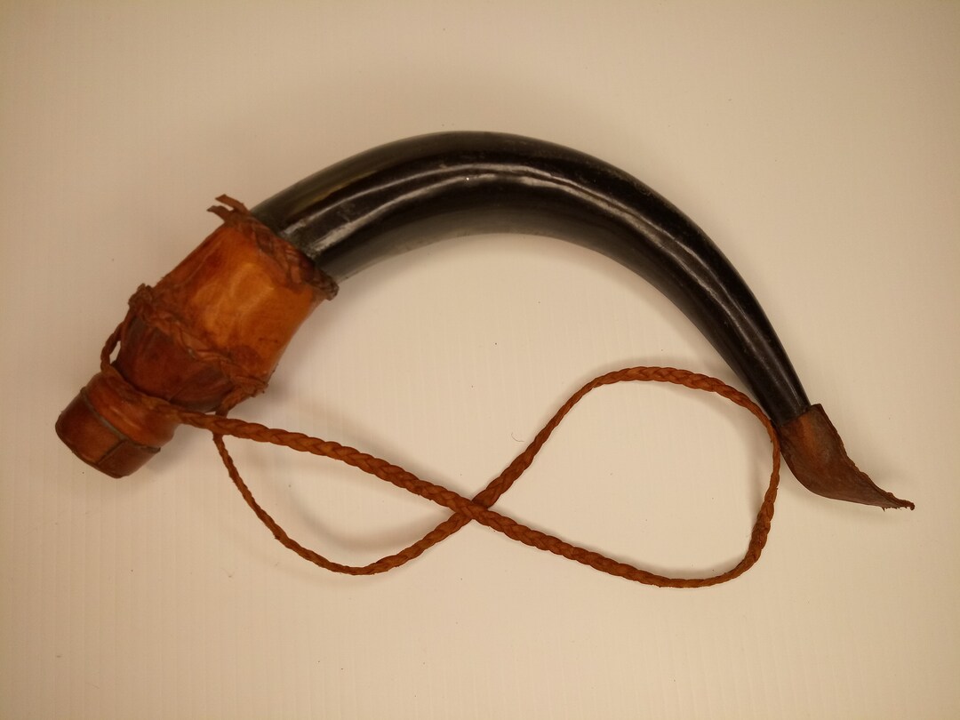 Leather-topped Powder Horn - Etsy