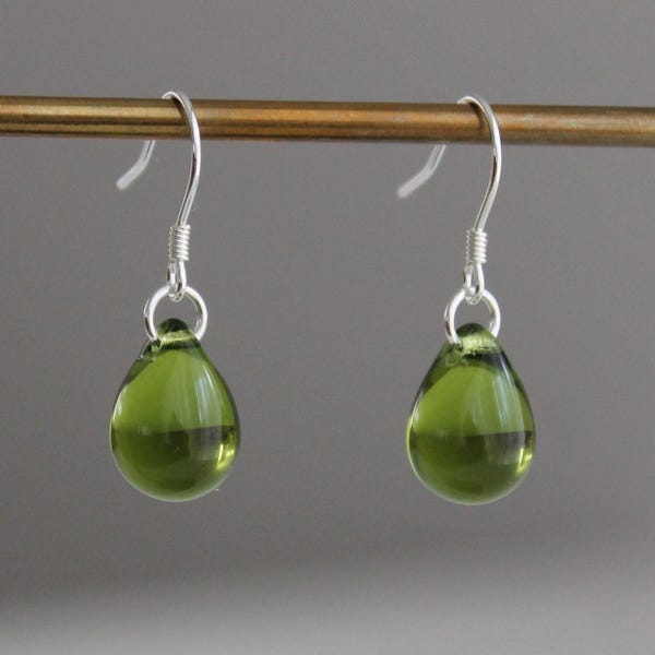 Silver Green Earring - Etsy UK