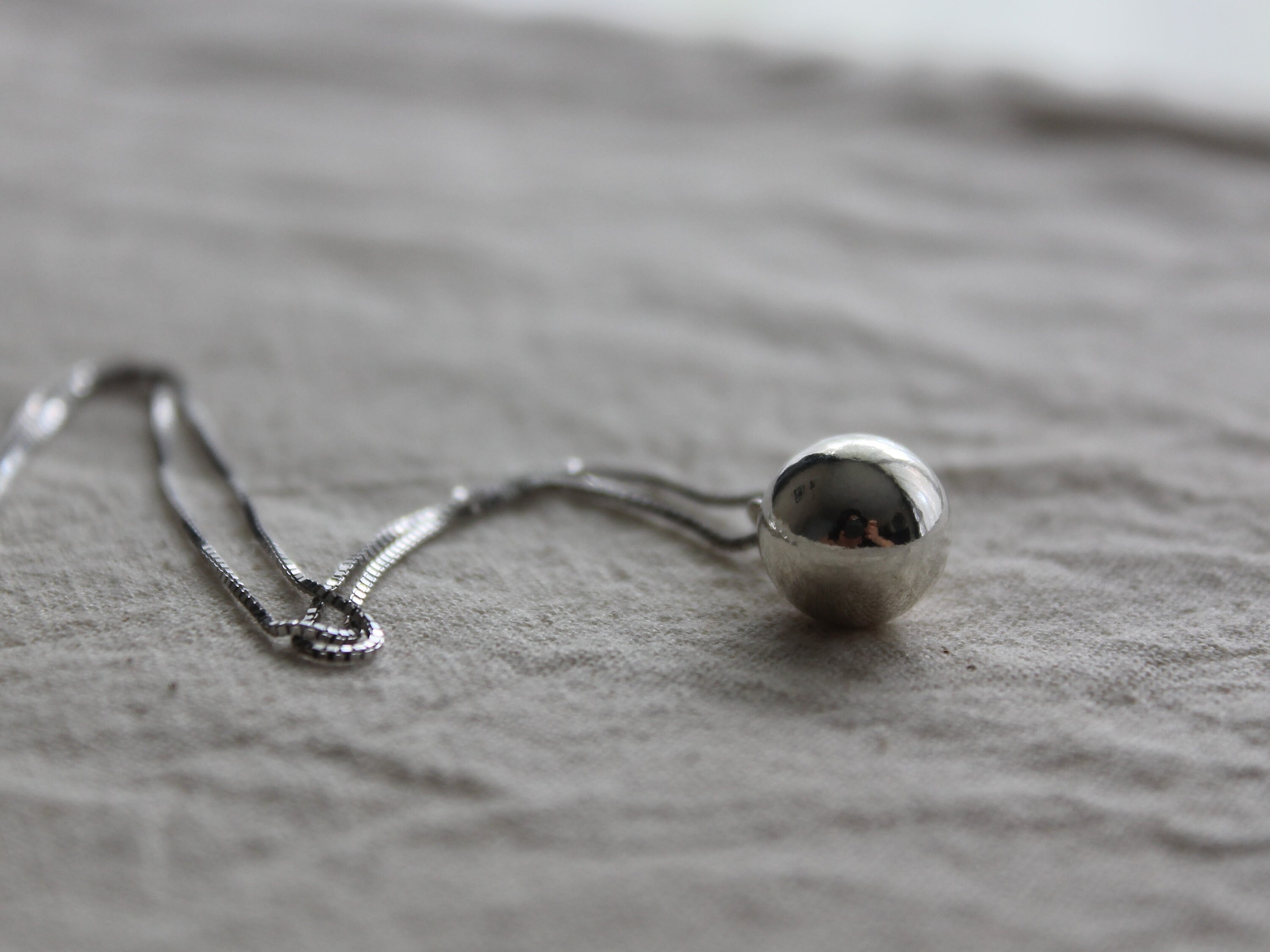 Sterling Silver Ball Necklace Geometric Minimal Necklace - Etsy