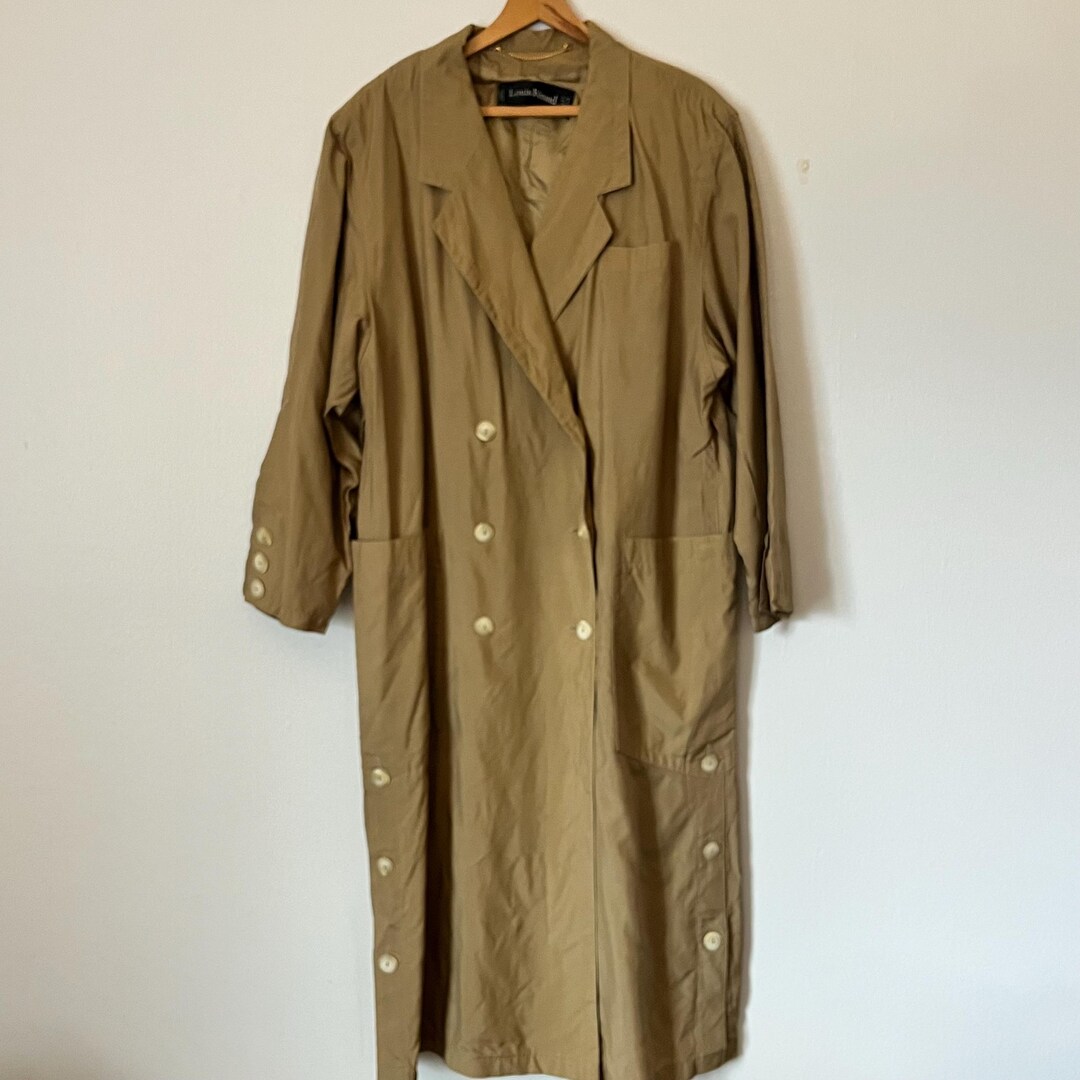 1980s Louis Feraud Trench Coat | Vintage Womens 8 Beige Button Up - Etsy