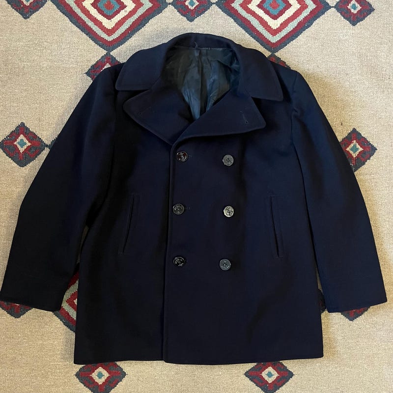 Navy Pea Coat - Etsy