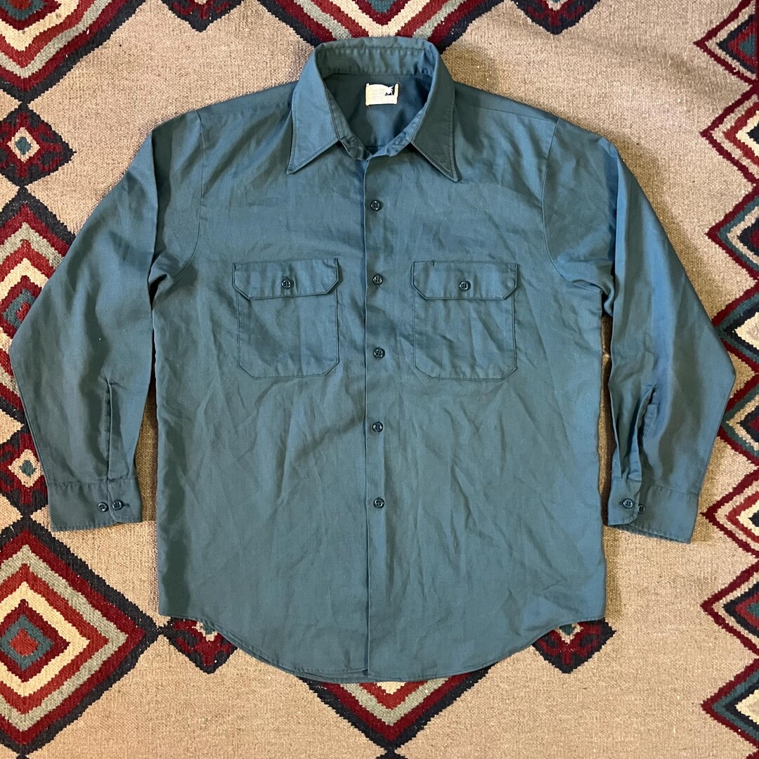 Big Mac Mechanic Work Shirt Vintage 70s Mens XL Green Button Up - Etsy