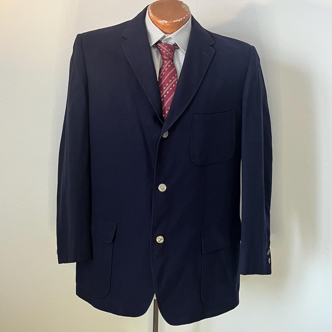 1960s Richman Bros Three Button Navy Wool Sportcoat | Vintage Mens 42 ...
