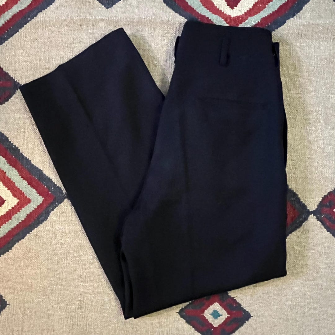Black Wool Button Fly Work Pants Vintage 1940s Adult 28x28 Dress ...