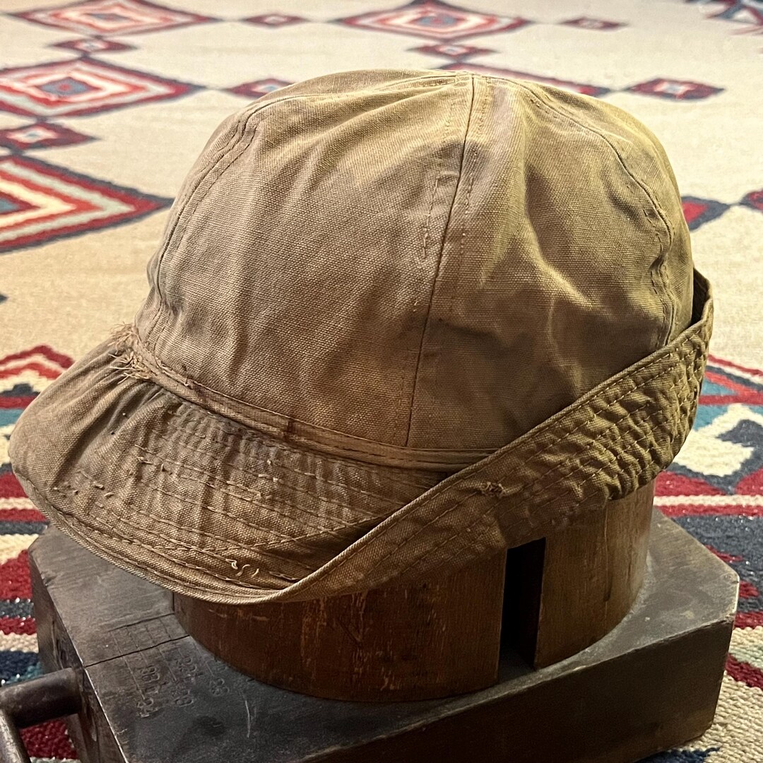 1940s Duxbak Cotton Twill Jones Hunting Field Cap | Vintage Small Brown ...