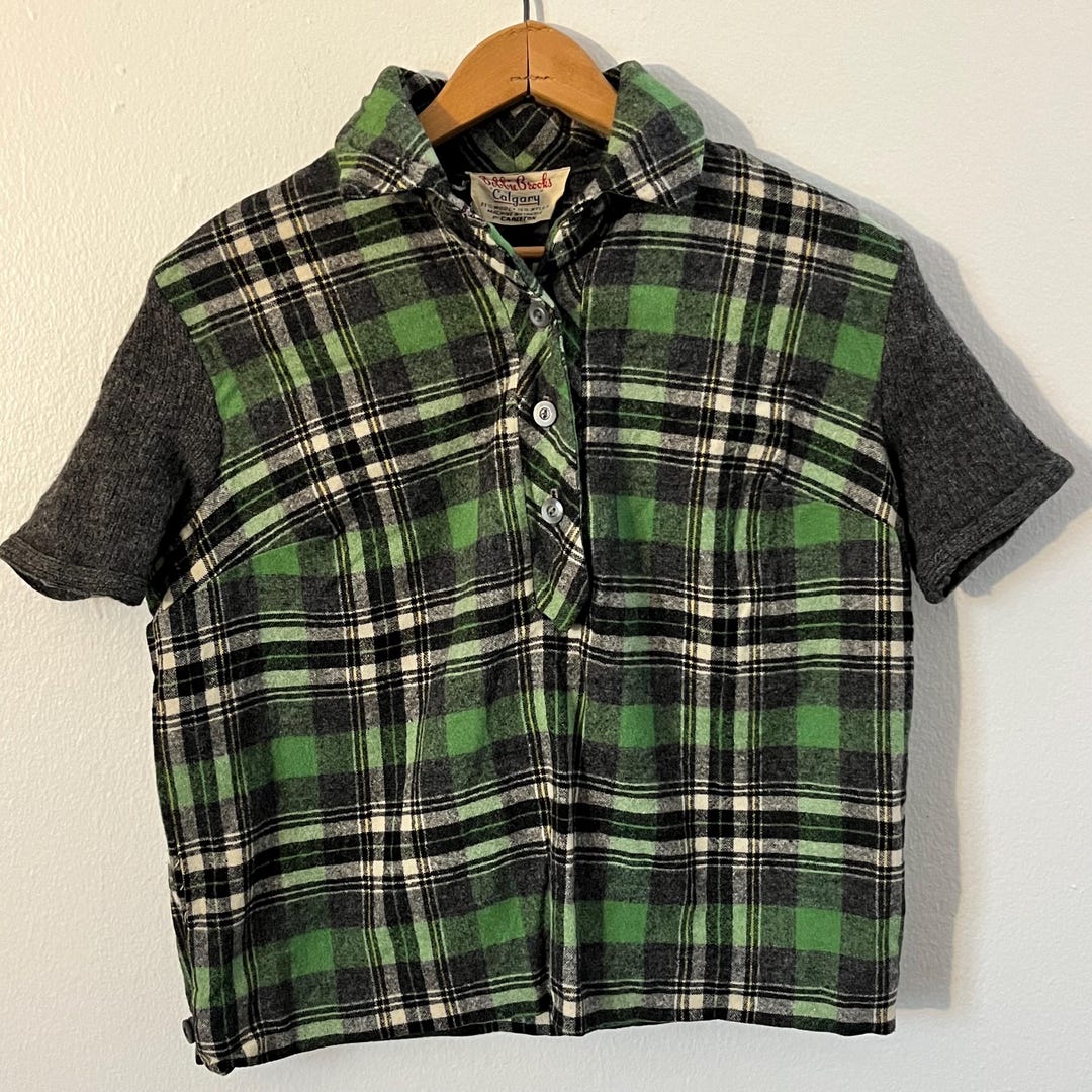 1960s Bobbie Brooks Wool Blend Plaid Top | Vintage Womens Medium Shirt ...