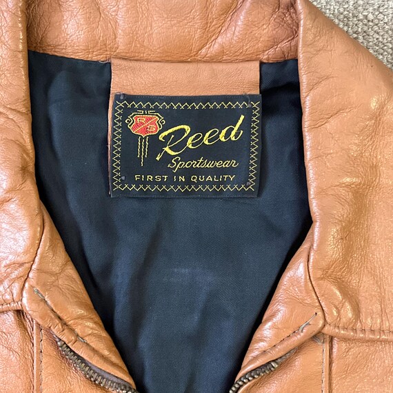 1970s Reed Detroit Tan Leather Jacket | Vintage 70s M… - Gem