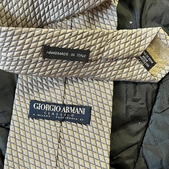1990s Giorgio Armani Classico Italy Cravatte Silk Ble… - Gem