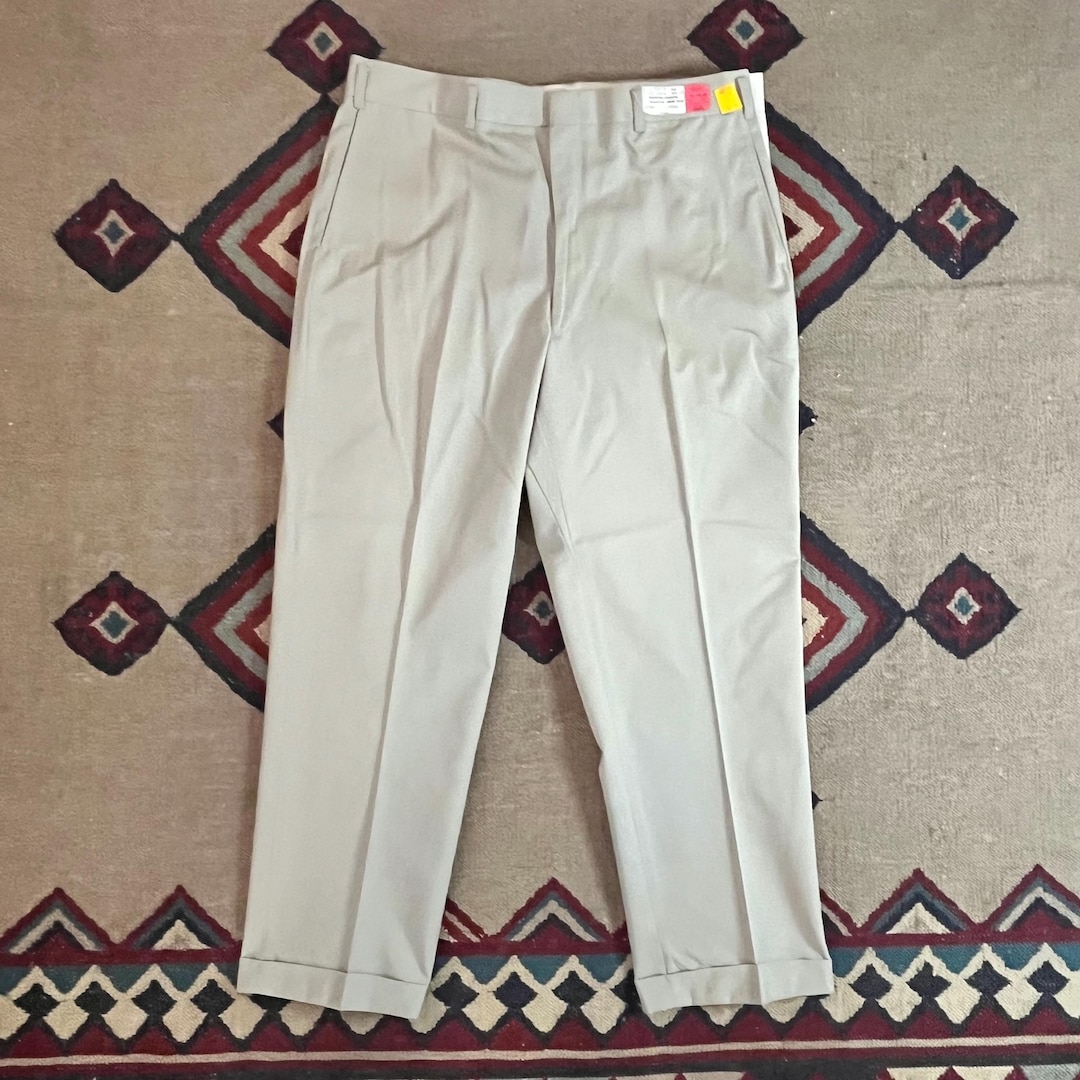 1960s Dan River Fabric Khaki Pants Vintage Mens 36x29 NOS Flat Front ...
