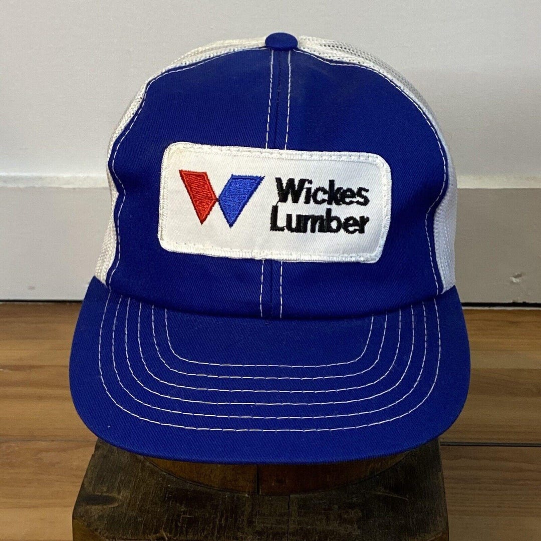 1980s Wickes Lumber Snapback Trucker Hat | Vintage Adult Mesh Cap - Etsy