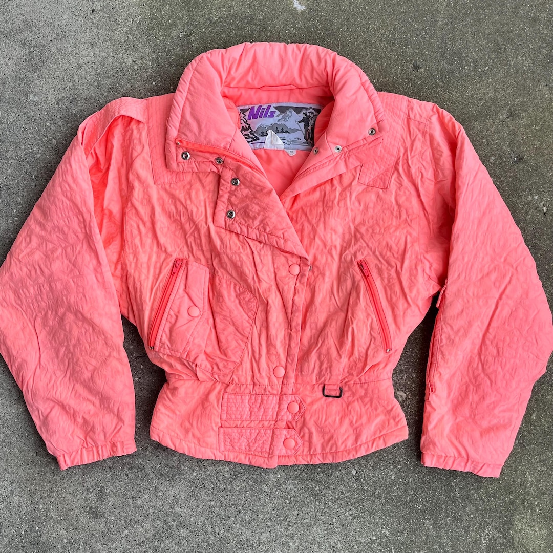 Vintage 80s Nils Ski/snowboard Winter Snow Jacket Womens 8 Pink Zip ...