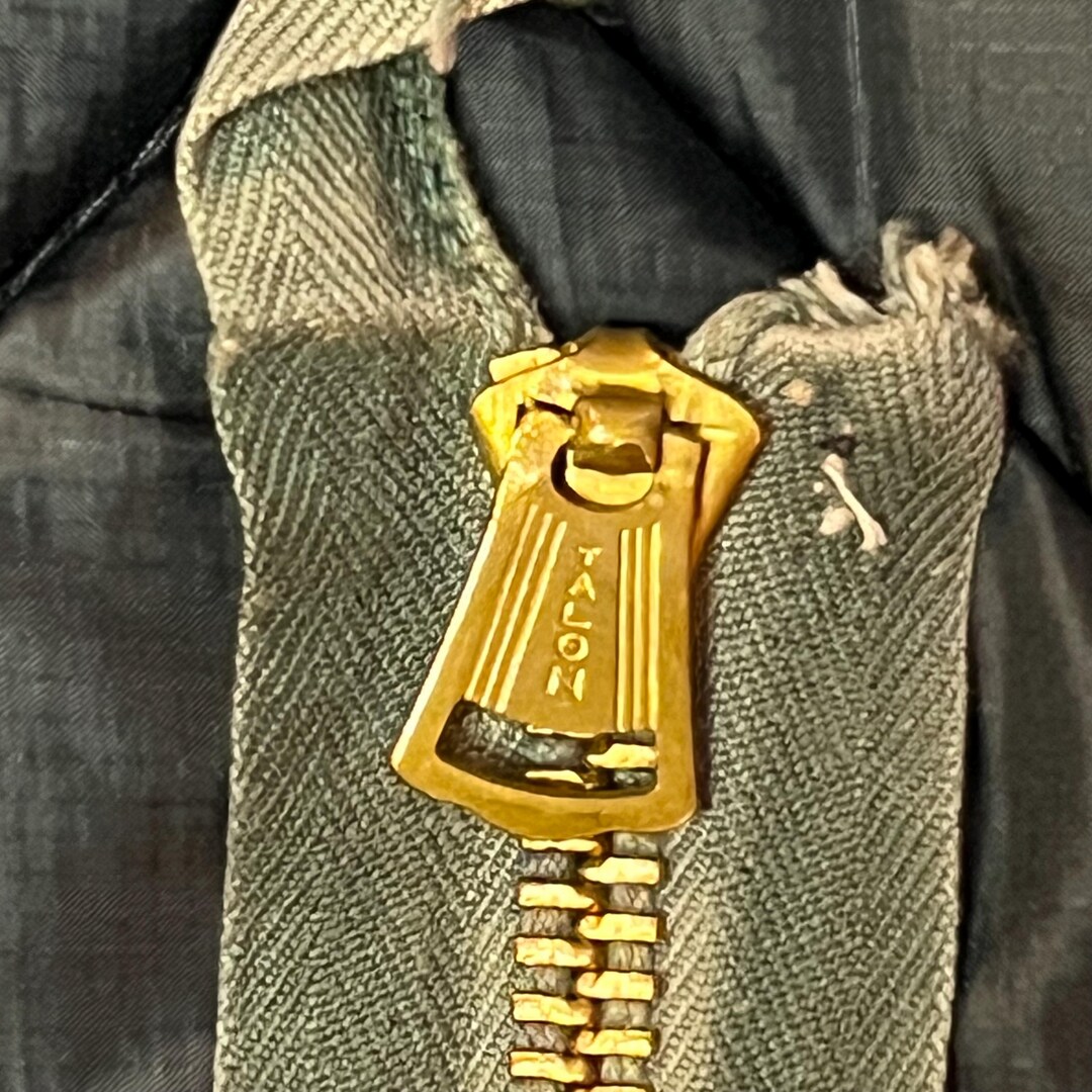 Vintage Talon 7.5 HBT Jacket Pocket Zipper 40s 50s US Army Military OD ...