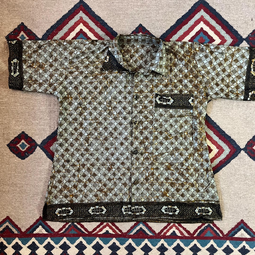 Vintage Hitarget African Wax Print Shirt Mens 2XL Button Up - Etsy