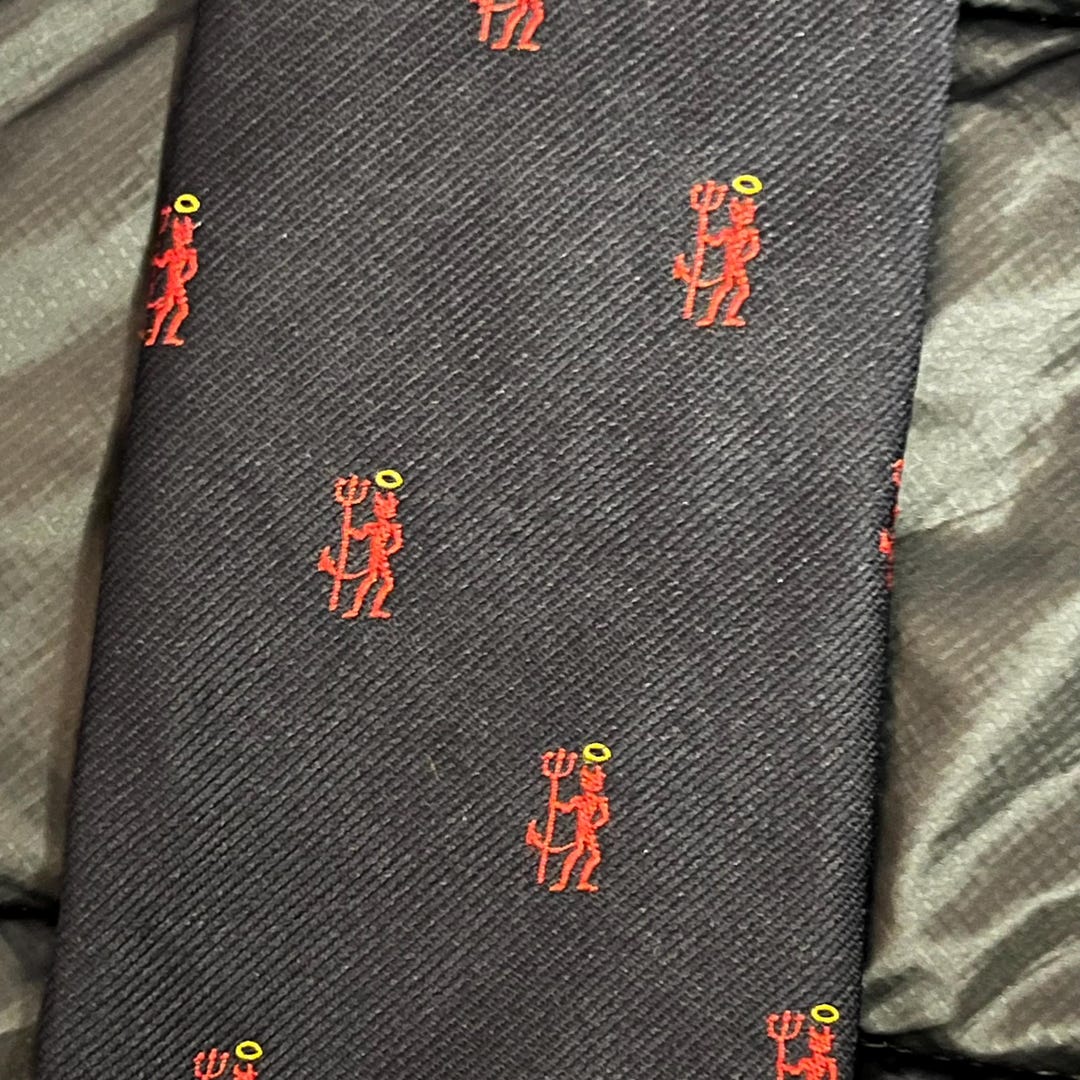 1980s Red Devil Design Retro Tie Vintage Alynn Neckwear Naughty but ...