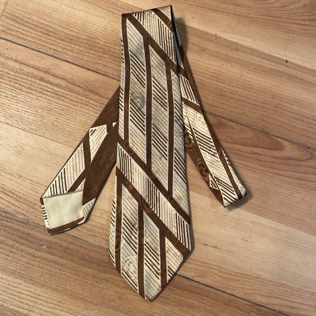 Vintage 50s Rayon Satin Swing Tie Rockabilly Brown Wide Necktie - Etsy