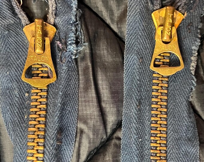 Vintage Talon US Navy USN 7.5” Jacket Pocket Zippers | 40s 50s Zip Set ...