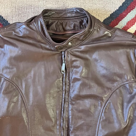 1980s Brooks Detroit Brown Leather Cafe Racer Motorcycle 1980s Brooks Detroit Brown Leather Cafe Racer Motorcycle