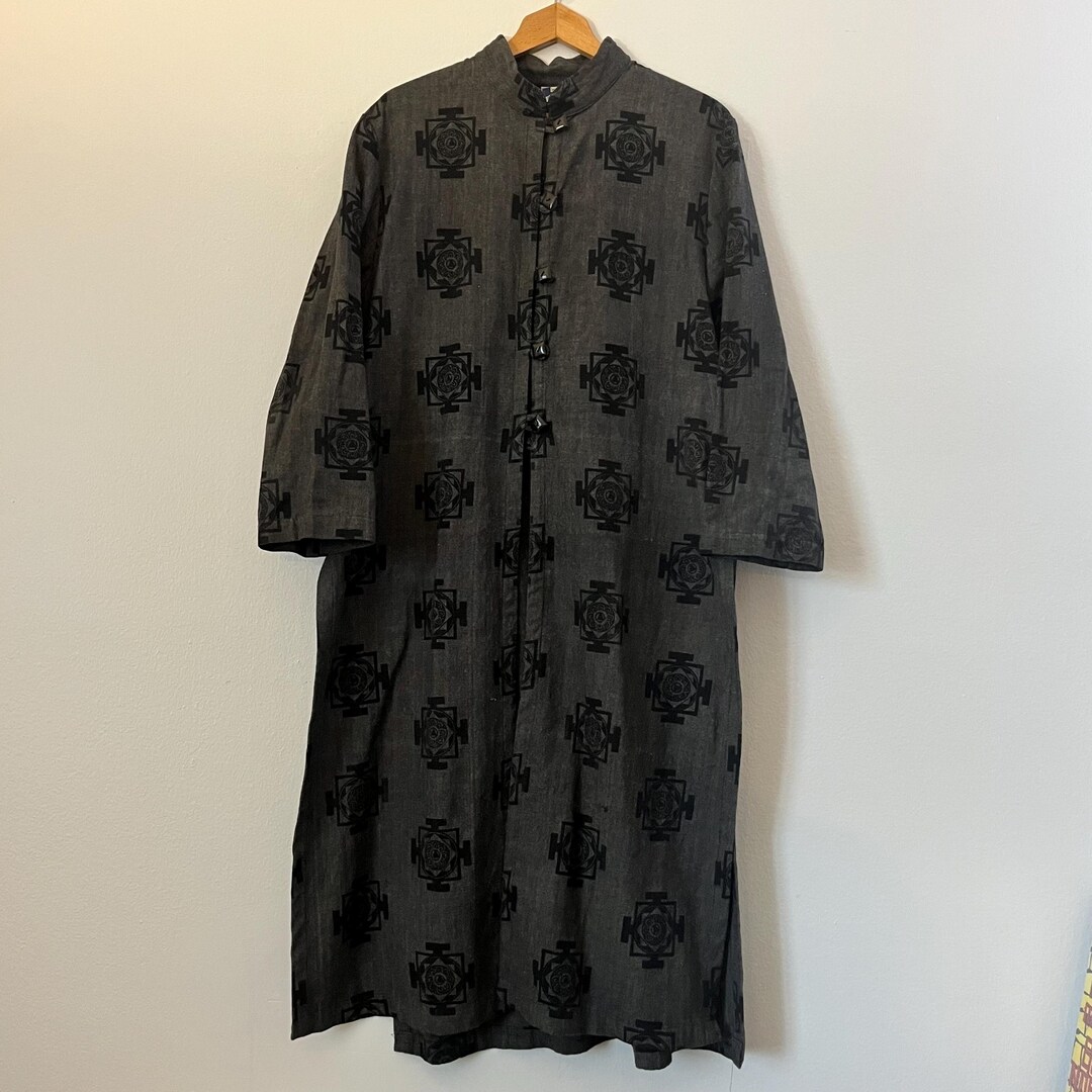 1970s Cheppu Nepal Tunic Jacket | Vintage Womens Button up Charcoal ...