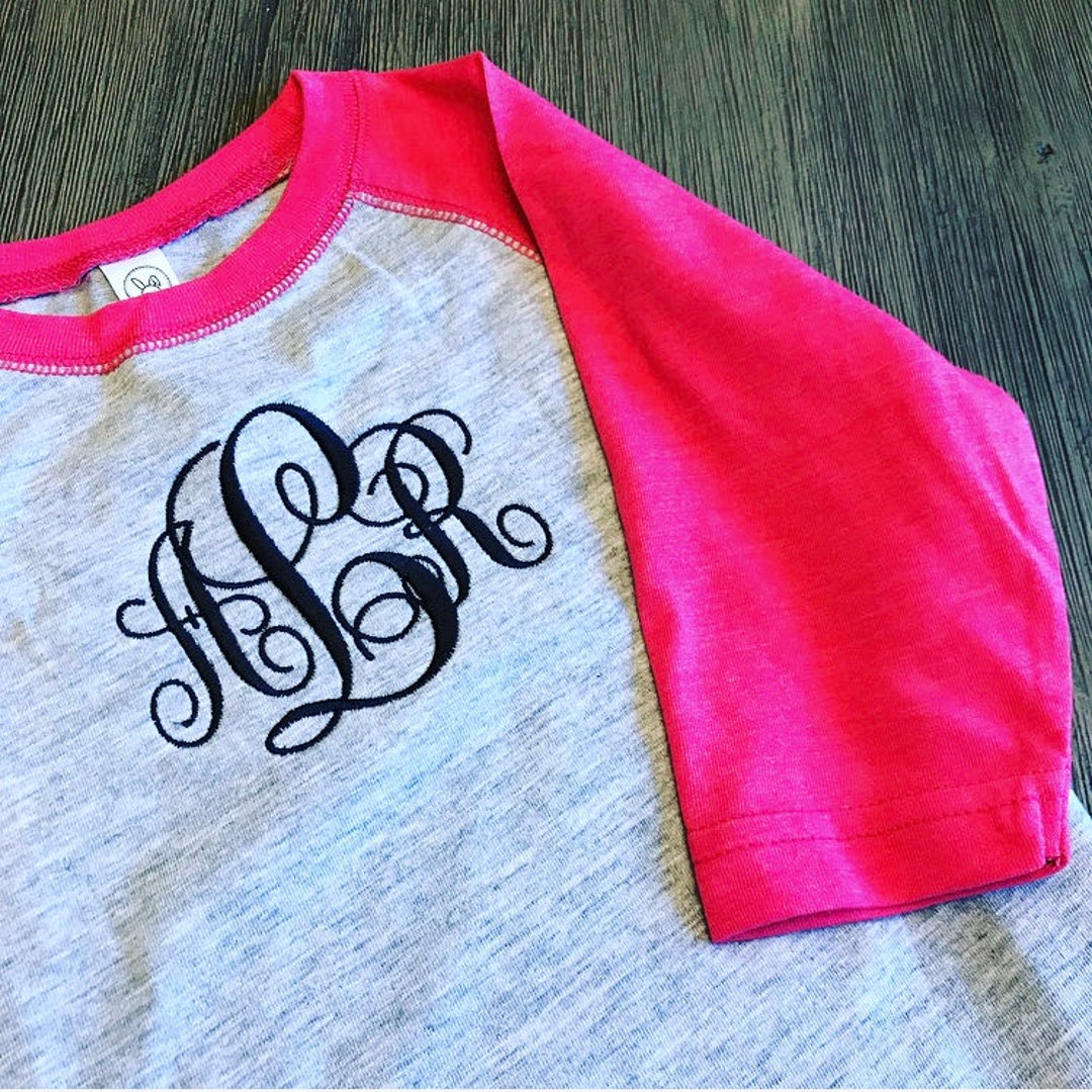 Monogrammed Toddler Baseball Tee- Youth Raglan- Embroidered Toddler ...