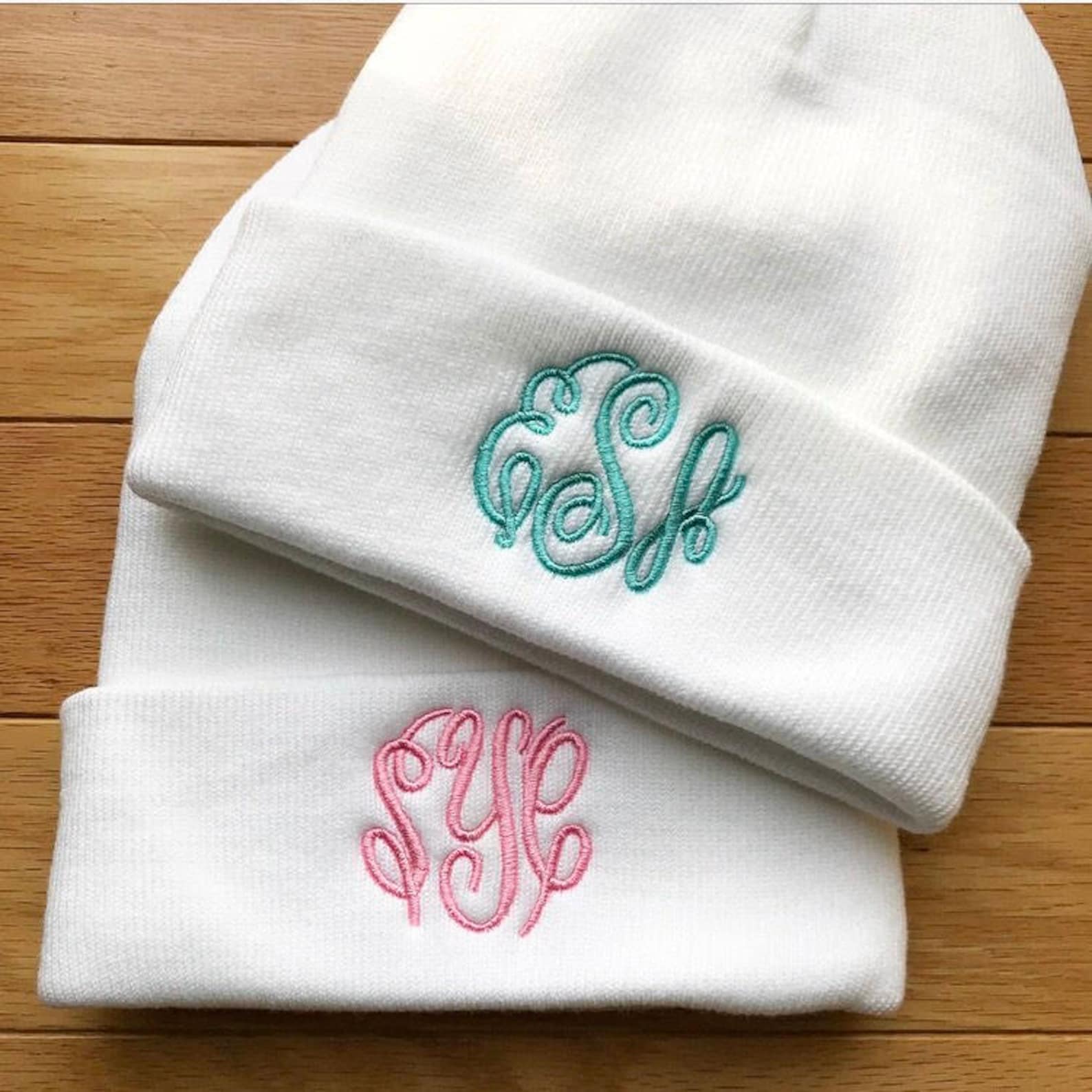 Monogrammed Beanie Beanie Embroidered Hat Monogram Knit | Etsy