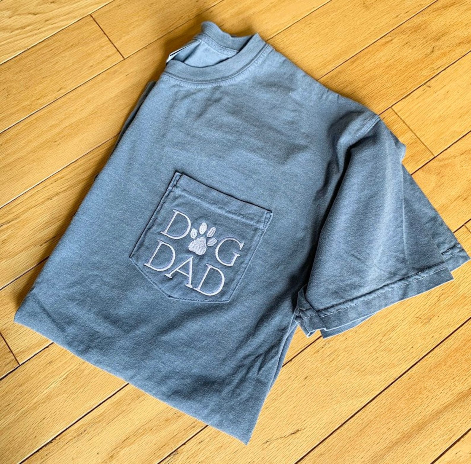 Dog Dad Tee- Comfort Colors Dog Lover Monogram Pocket Tee- Personalized ...