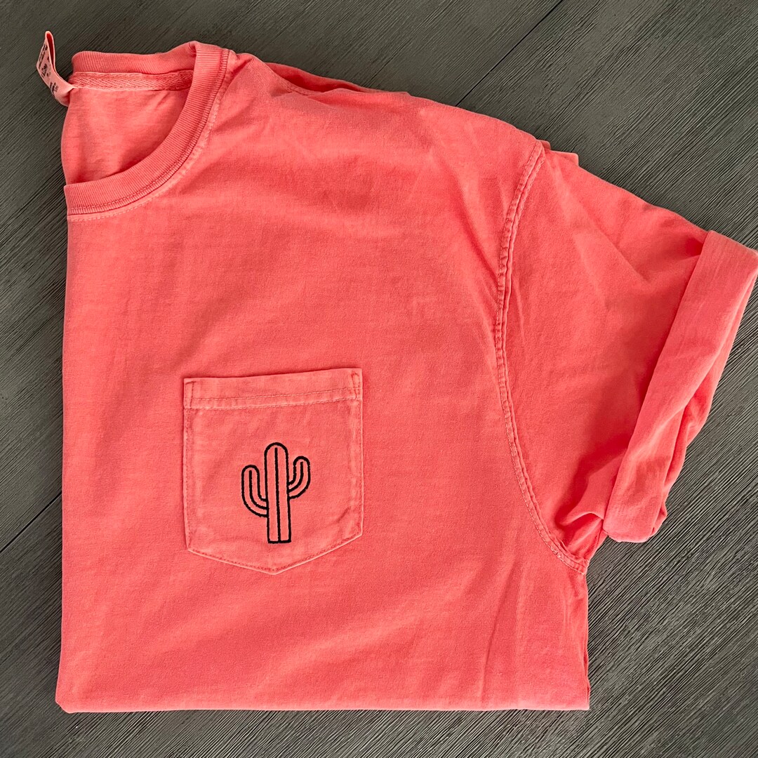 Cactus Tee- Comfort Colors Cactus Monogram Pocket Tee- Personalized ...