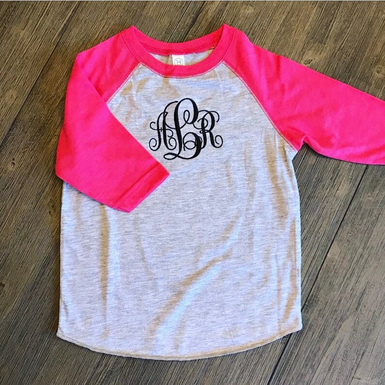 Monogrammed Toddler Baseball Tee- Youth Raglan- Embroidered Toddler ...
