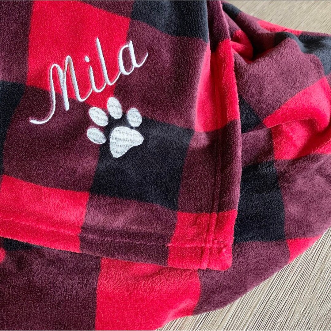 Personalized Dog Blanket- Monogrammed Pet Blanket- Embroidered Plush ...