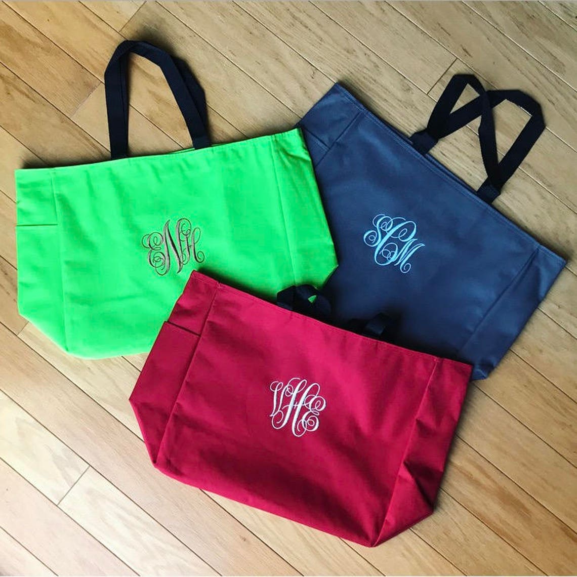 Monogrammed Tote Bag Personalized Embroidered Tote Bag - Etsy