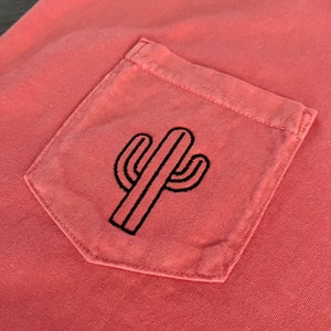 Cactus Tee- Comfort Colors Cactus Monogram Pocket Tee- Personalized ...