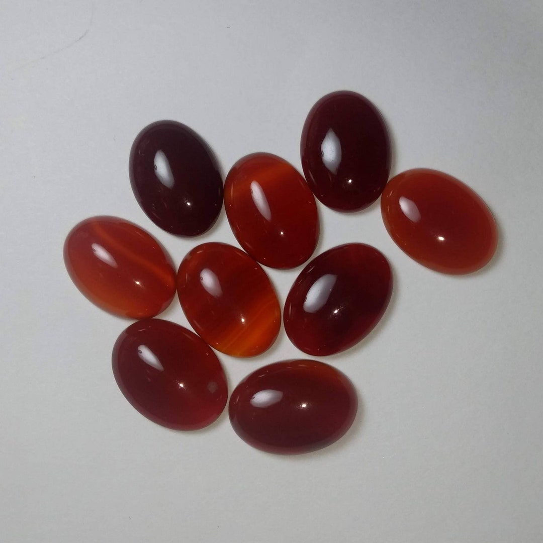 Red Carnelian Cabochons for Jewellery Making Oval and Round Carnelian ...