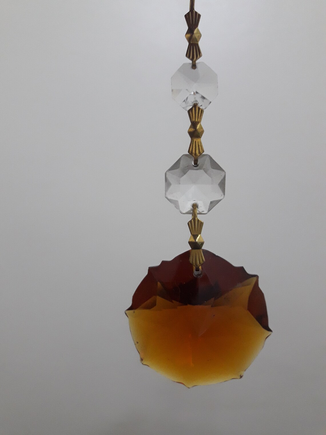 Set of 50 Vintage Crystal Ruby Pendant With Clear Octagon for Lamp and ...