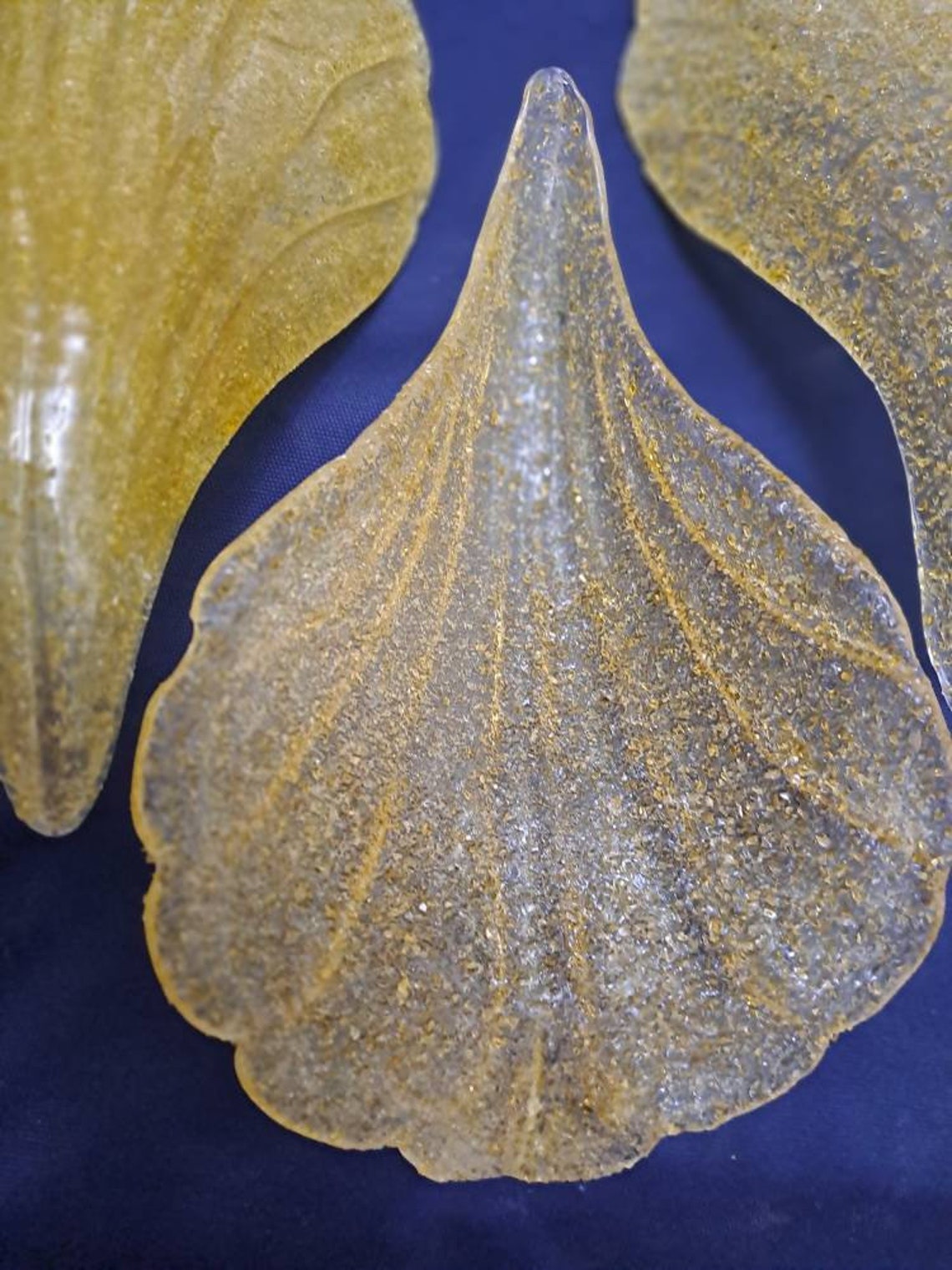 Vintage 5 Pieces Golden Sandy Glass Shell Shade - Etsy