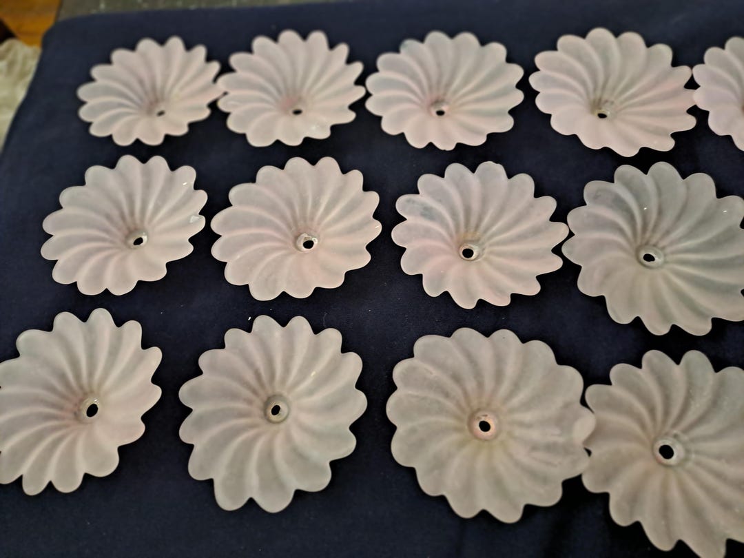 Set of 24 Pieces Large Lot of Bobeches Flower Glass up to 4.5" in ...