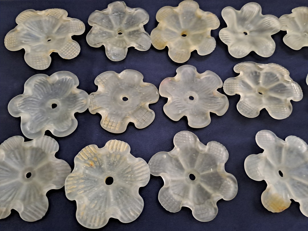 Set of 24 Pieces Large Lot of Bobeches Flower Glass 3.5" in Diameter - Etsy