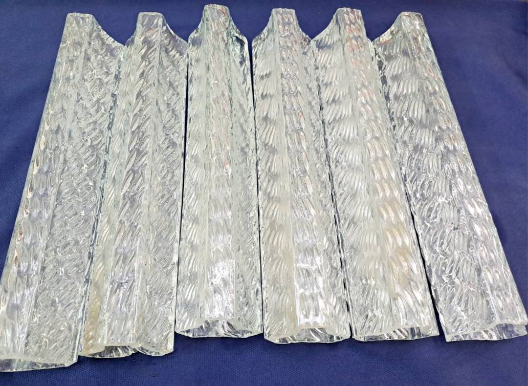 2 Vintage Old Stock Murano Venini Tronchi Glass Chandelier Tupe ...