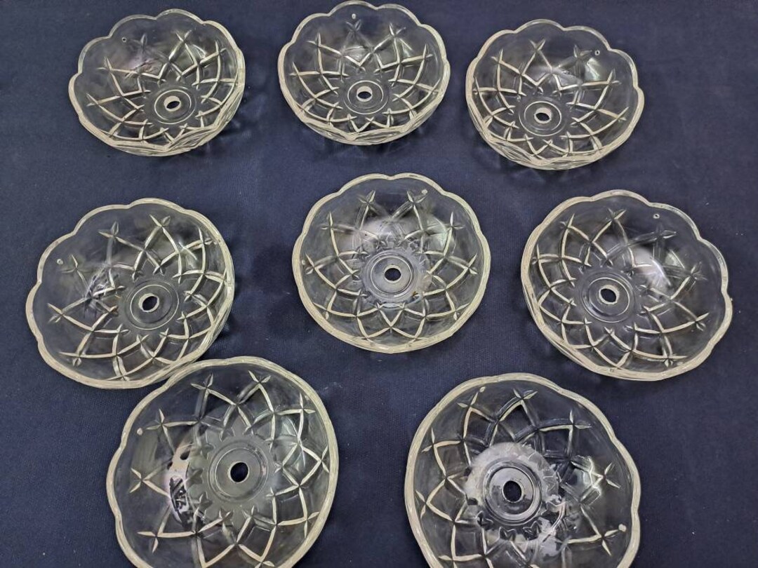 Set of 8 Bobeches Crystal Glass for Chandelier and Lamps Parts 4.5 ...