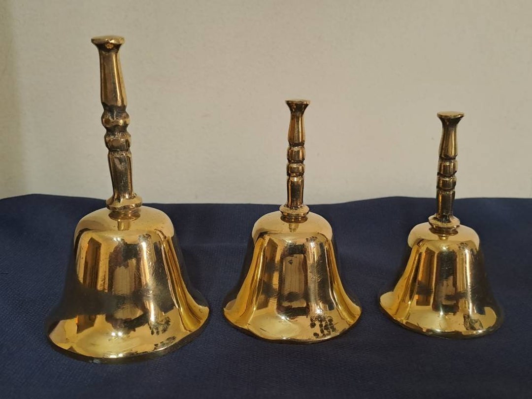 Vintage Solid Brass Bells Set of 3 Pieces - Etsy