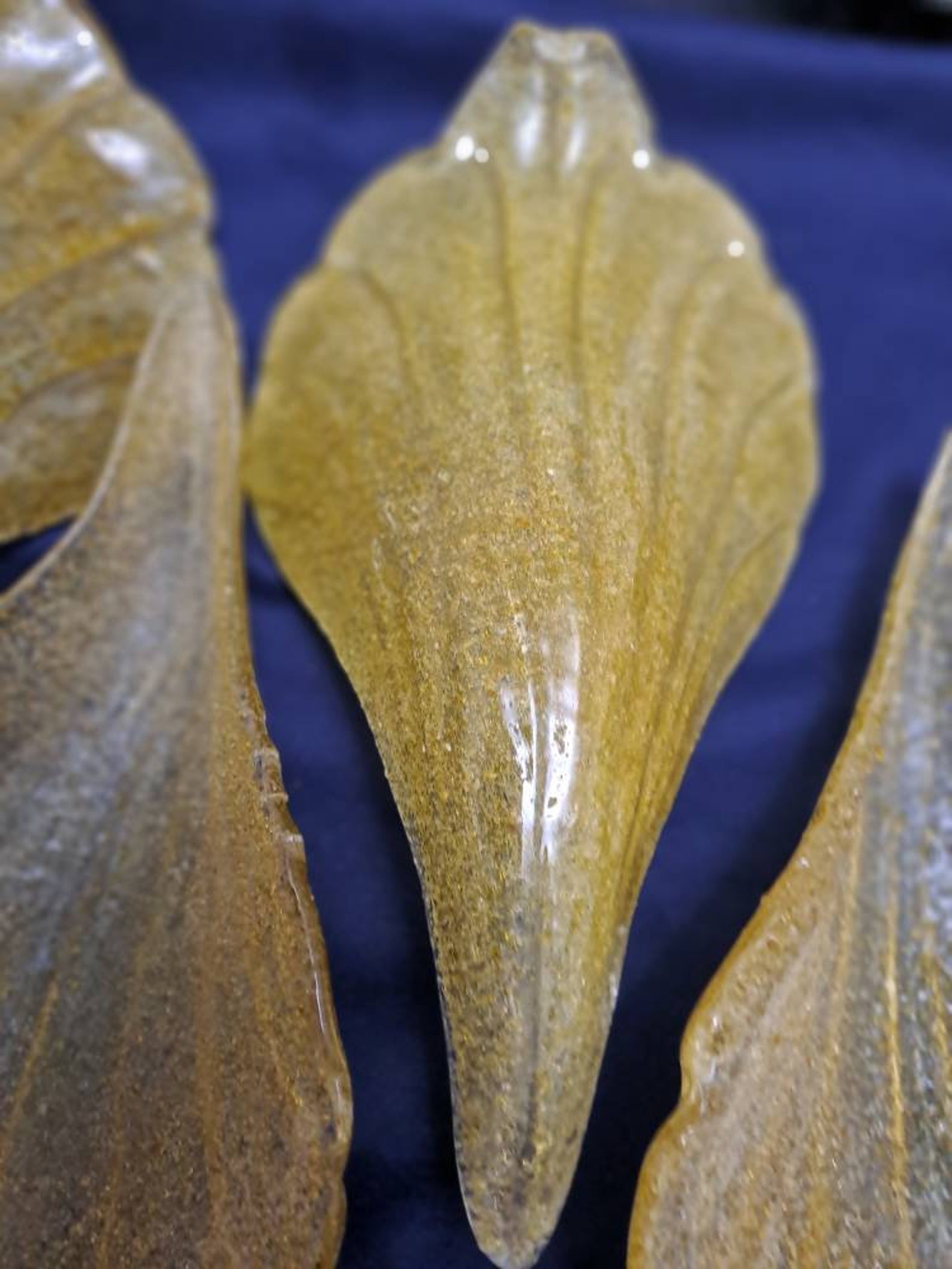 Vintage 5 Pieces Golden Sandy Glass Shell Shade - Etsy