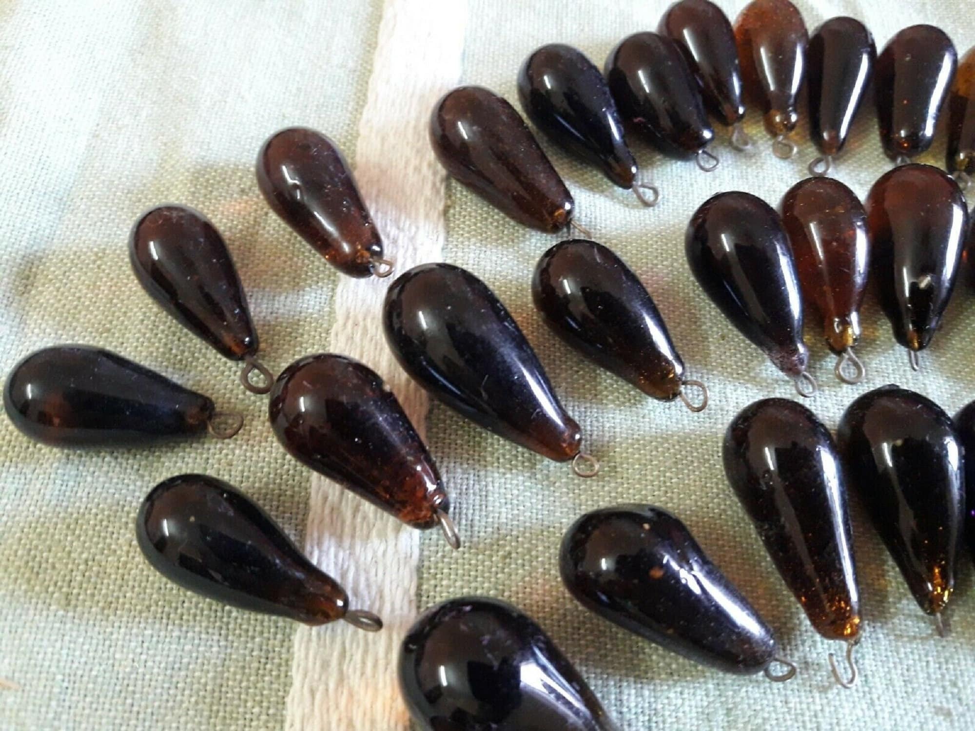 Lot of Vintage 50 Pieces Handmade Pear Rain Drop Colors Glass - Etsy